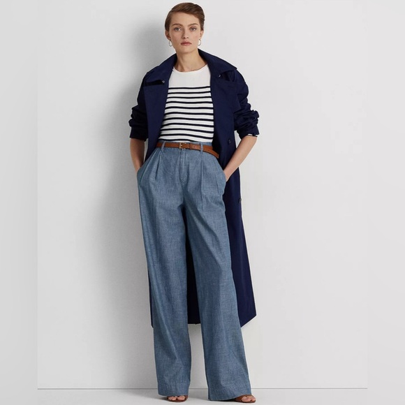 Lauren Ralph Lauren | Pants & Jumpsuits | Lauren Ralph Lauren Womens Plus Pleated Chambray ...